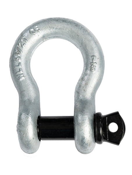 2x 7/8" Bow Shackle D-Ring Zinc Plated w Black 1" Clevis Screw Pin 140 ...