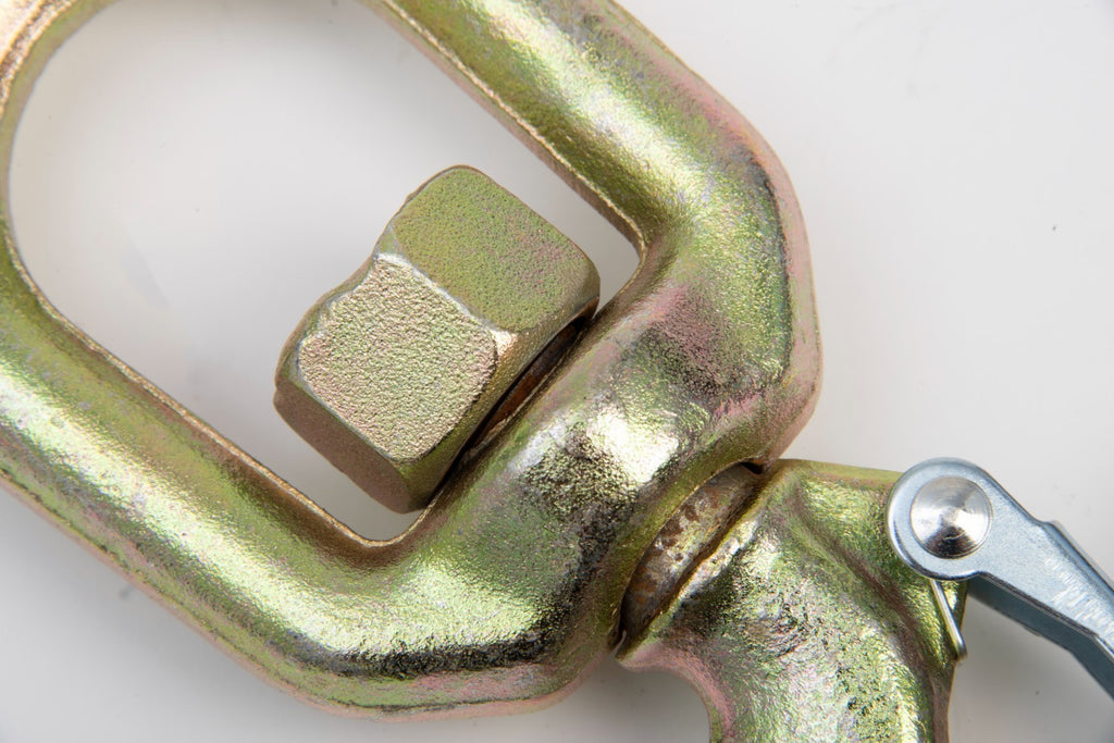 2 Swivel Eye Hook 3 Ton Hoist Lifting Rigging G70 w Latch 5/8" Alloy S ...