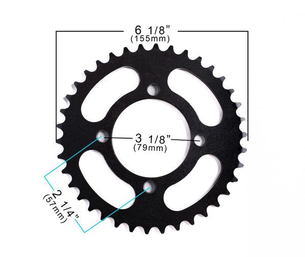 Sprocket drive gear chain wheel #420 38T 4 hole Free ratchet Hub 13/16 ...