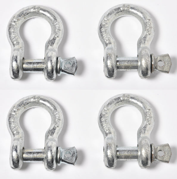 4x 3/8" Bow Shackle D-Ring w Clevis Screw Pin Anchor WLL 1 TON 2200 lb ...