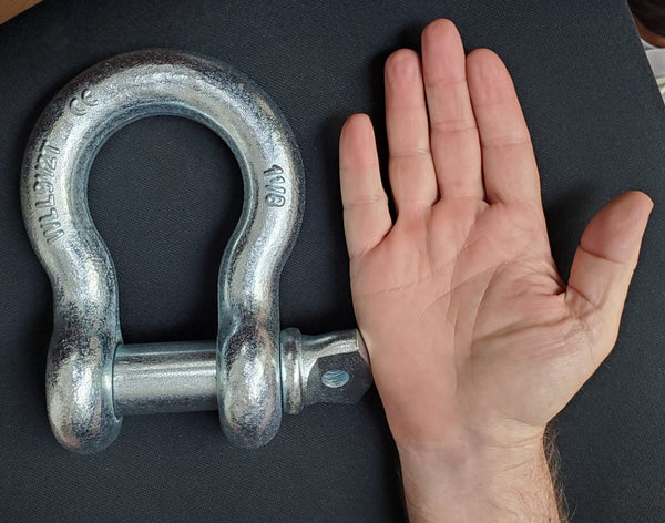 1 1/8" Bow Shackle w Red Screw Clevis Pin Rigging Towing 9.5Ton 21000l ...