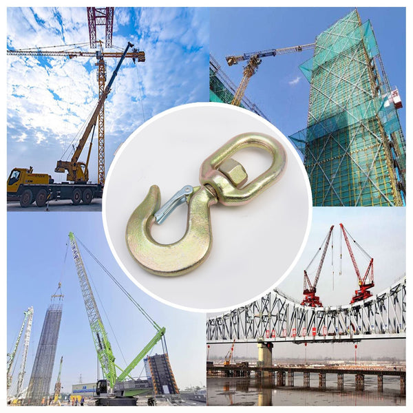 Swivel Eye Hook 3 Ton Hoist Lifting Rigging G70 w Latch 5/8" Alloy Ste ...