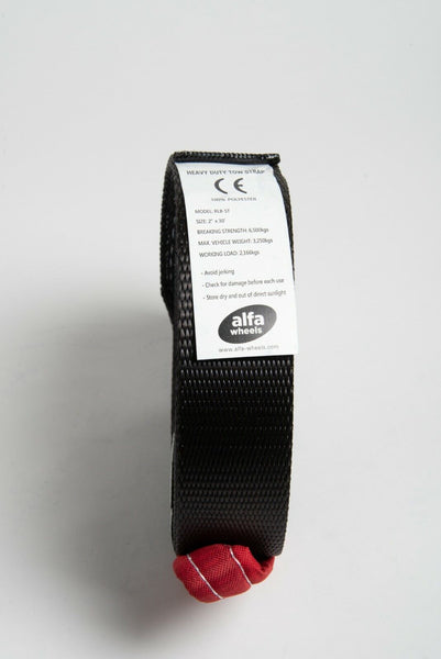 2" 30 ft 14,000 lbs Tow Strap Black winch sling vehicle recovery 6.5 T ...