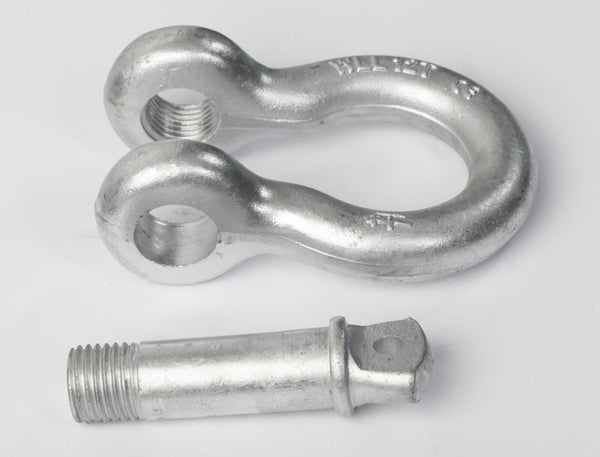 2x Bow Shackles 1 1/4" w Screw Clevis Pin Rigging Lift Crane 12Ton 264 ...