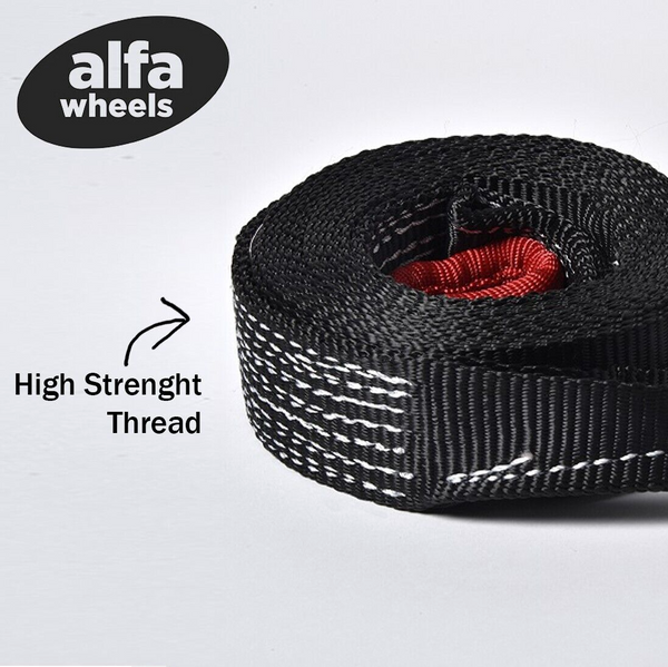 Two 2" 4 TON Recovery Tow Strap 20 ft w D Rings winch sling off-road A ...