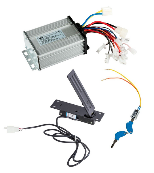500 W 24 V Electric Control kit w Reverse key & Foot throttle f Go-Kar ...
